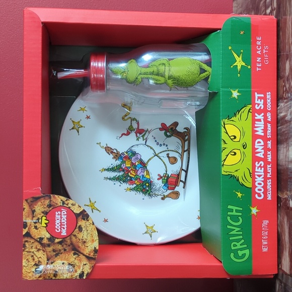Dr. Seuss | Dining | The Grinch Milk And Cookies For Santa Set Cookies ...